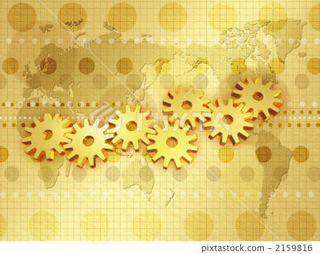 World gear / world map - Stock Illustration [2159816] - PIXTA