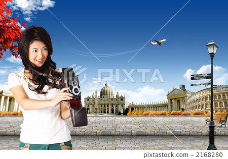 Young female, day off, camera - Stock Illustration [2168280] - PIXTA