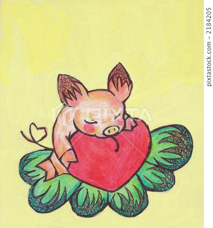 Heart and piglet - Stock Illustration [2184205] - PIXTA