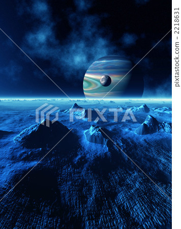 Galaxy and dual planets - Stock Illustration [2218631] - PIXTA
