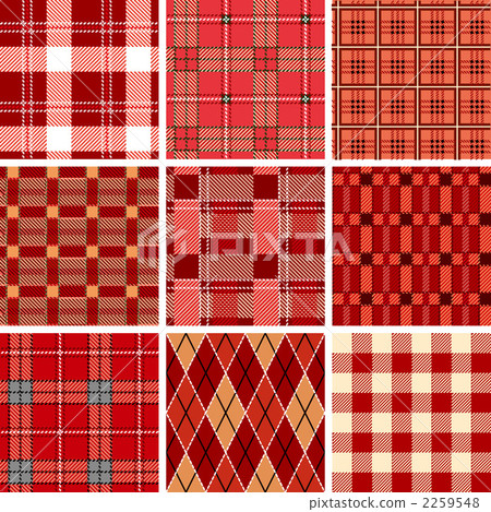 Red check pattern set - Stock Illustration [2259548] - PIXTA