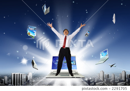 Laptop personal computer male _k_818633 - Stock Illustration [2291705 ...