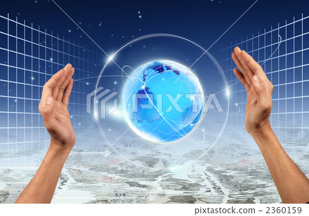 Hand and Earth _K _ 681489 - Stock Illustration [2360159] - PIXTA