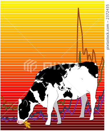 Cow and graph - Stock Illustration [2372435] - PIXTA