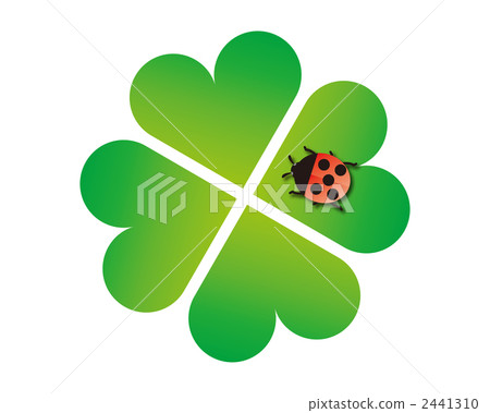 four-leaf clover, tentomushi, ladybug - Stock Illustration [2441310 ...