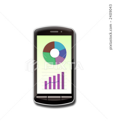 smart phone, touch-panel mobile, pie-chart - Stock Illustration ...