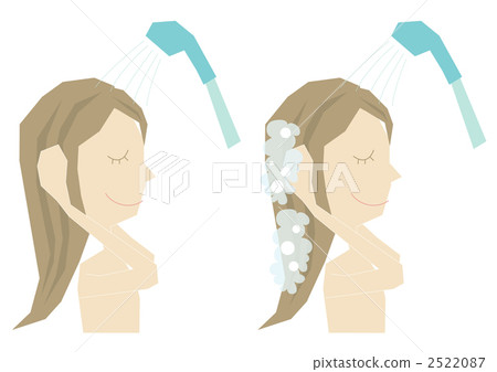 A woman taking a shower - Stock Illustration [2522087] - PIXTA