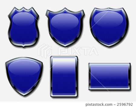 Blue emblem set - Stock Illustration [2596792] - PIXTA