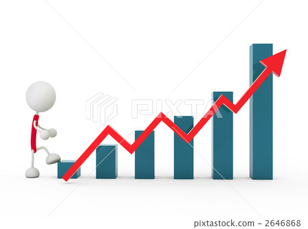 Bar graph and arrow - Stock Illustration [2646868] - PIXTA