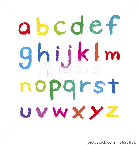 Lowercase alphabet written in crayons - Stock Illustration [2652651 ...