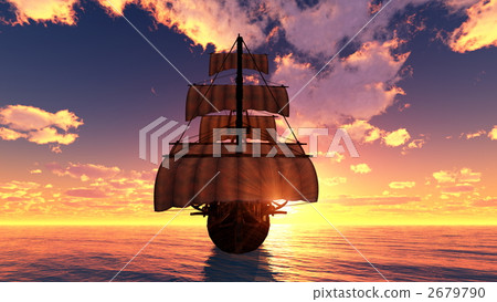 ship, surface of the sea, ride - Stock Illustration [2679790] - PIXTA