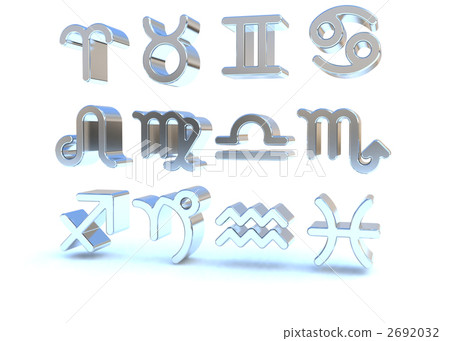 12 Constellation Symbol _ Silver _ HDRI - Stock Illustration [2692032 ...
