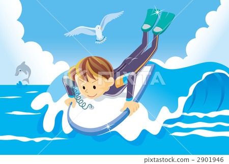 Body board postcard - Stock Illustration [2901946] - PIXTA