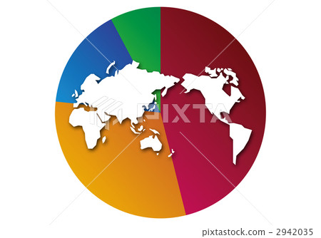pie chart, pie-chart, world map - Stock Illustration [2942035] - PIXTA