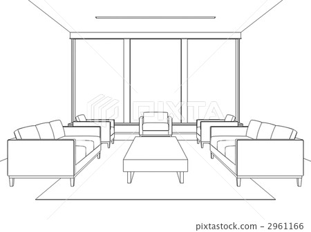 room, parlor, line drawing - Stock Illustration [2961166] - PIXTA
