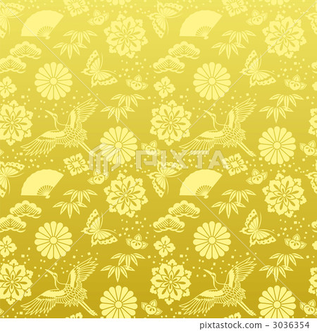 Japanese style gold pattern background - Stock Illustration [3036354 ...