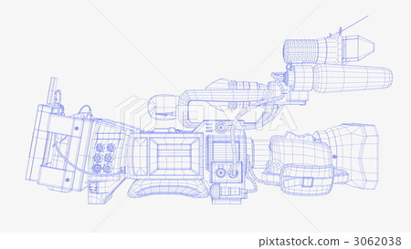 wireframe, wire frame, video camera - Stock Illustration [3062038] - PIXTA