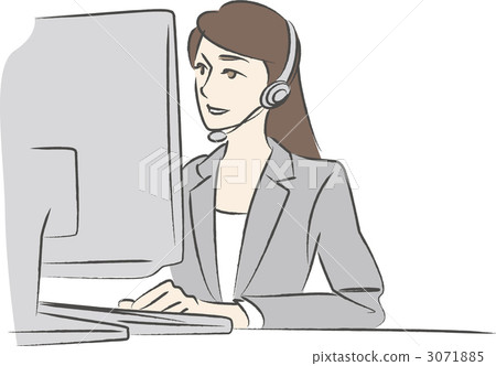 operator, computer, monitor - Stock Illustration [3071885] - PIXTA