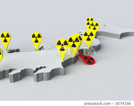 nuclear power station, nuclear, map of japan - Stock Illustration ...