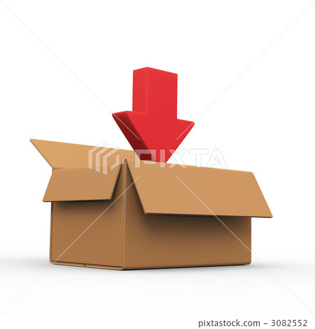 Cardboard box _ down arrow - Stock Illustration [3082552] - PIXTA
