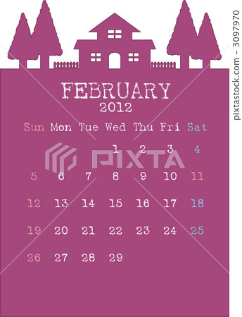 calendar, 2012, february - Stock Illustration [3097970] - PIXTA