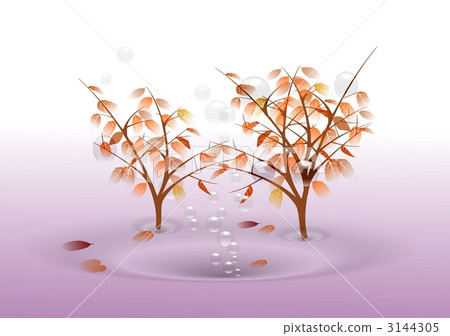 Autumn leaves and soap bubbles - Stock Illustration [3144305] - PIXTA