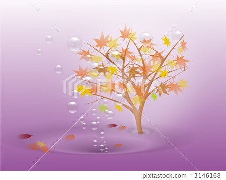 Autumn leaves and soap bubbles - Stock Illustration [3146168] - PIXTA