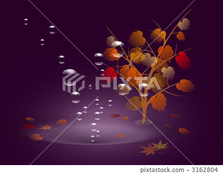 Autumn leaves and soap bubbles - Stock Illustration [3162804] - PIXTA