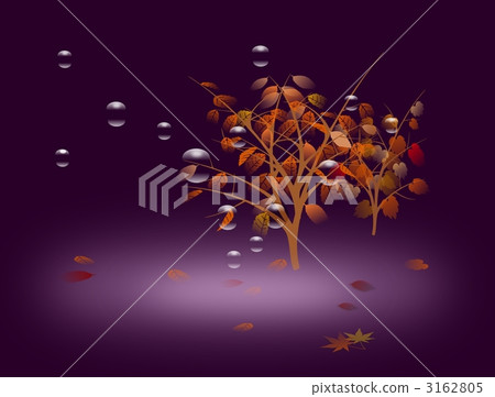 Autumn leaves and soap bubbles - Stock Illustration [3162805] - PIXTA