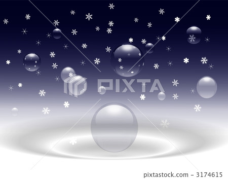 Snowy landscape and bubbles - Stock Illustration [3174615] - PIXTA