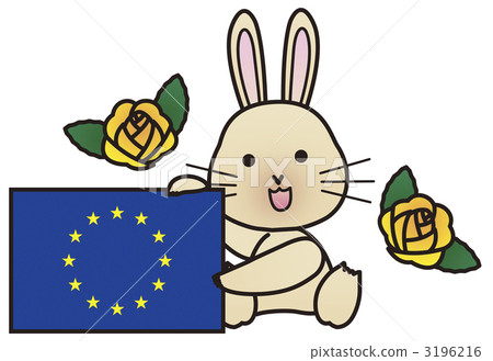Rabbit and European Flag - Stock Illustration [3196216] - PIXTA
