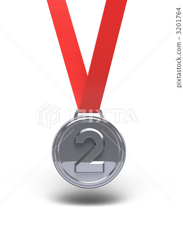 silver medal, second place, runner-up - Stock Illustration [3201764 ...