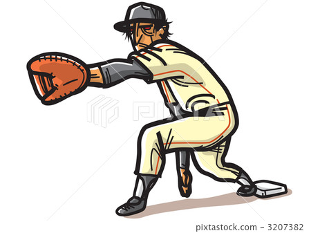 Baseball player first baseman - Stock Illustration [3207382] - PIXTA