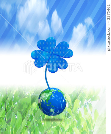 Solar Panel and Four Leaf Clover / Earth - Stock Illustration [3375461 ...