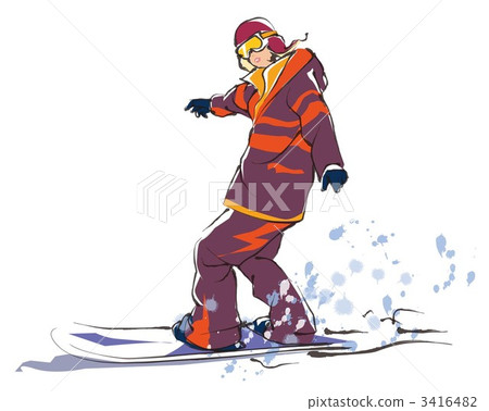 snowboard, snowboarding, human - Stock Illustration [3416482] - PIXTA
