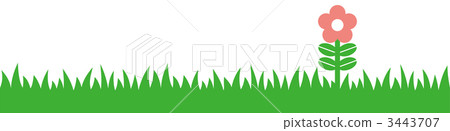 Banner flower field illustration - Stock Illustration [3443707] - PIXTA