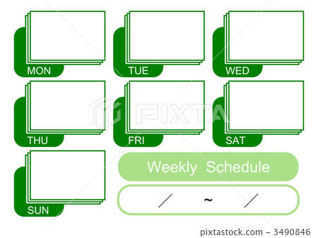 Weekly timetable (green) - Stock Illustration [3490846] - PIXTA