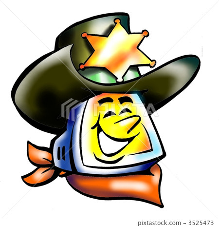 Computer Cowboy Screen Face - Stock Illustration [3525473] - PIXTA