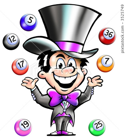 Bingo man juggling in the air with lotto balls - Stock Illustration ...