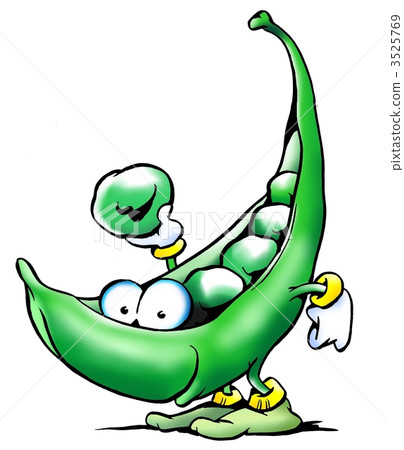 Pea Mascot in a peapod - Stock Illustration [3525769] - PIXTA