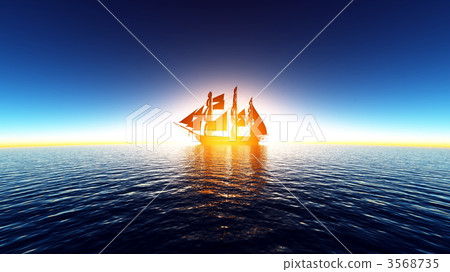ship, surface of the sea, ride - Stock Illustration [3568735] - PIXTA