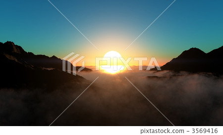 sunrise, morning sun, sunup - Stock Illustration [3569416] - PIXTA