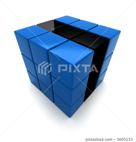 Blue and black cubes - Stock Illustration [3605253] - PIXTA