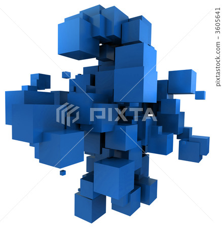 Blue cubic background - Stock Illustration [3605641] - PIXTA
