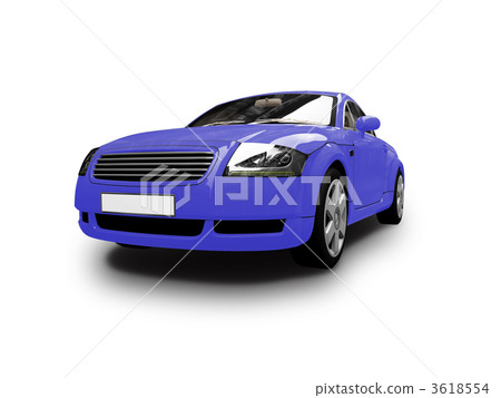 isolated blue car front view - Stock Illustration [3618554] - PIXTA