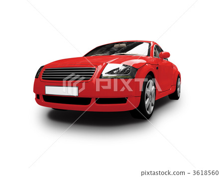 isolated red car front view - Stock Illustration [3618560] - PIXTA