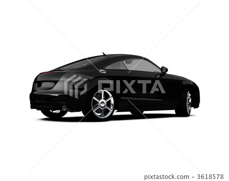 isolated black car back view - Stock Illustration [3618578] - PIXTA