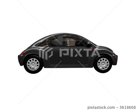 isolated black beetle car side view - Stock Illustration [3618608] - PIXTA