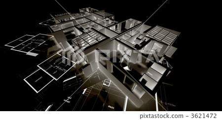 Negative architecture mockup on blueprints - Stock Illustration ...
