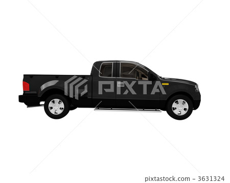 FordF150 isolated black car side view - Stock Illustration [3631324 ...